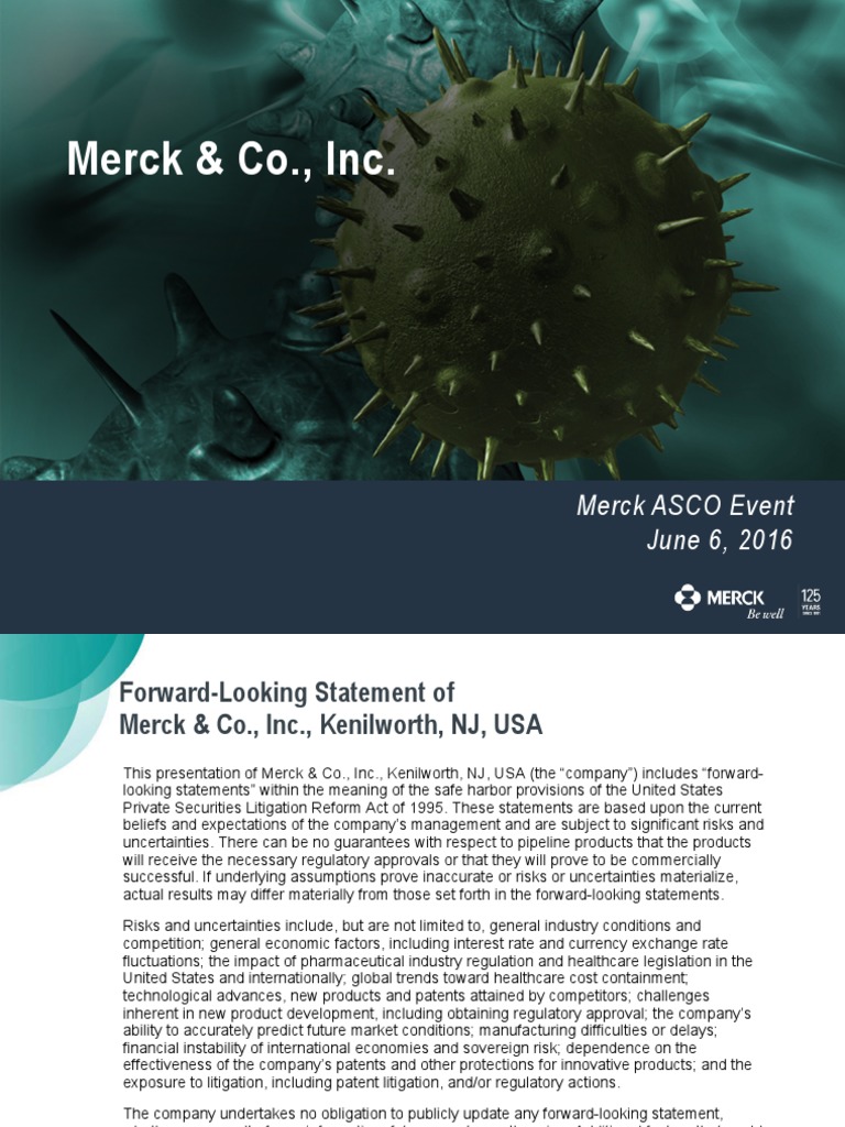 Merck ASCO Briefing Slides | PDF | Medicine | Diseases And Disorders