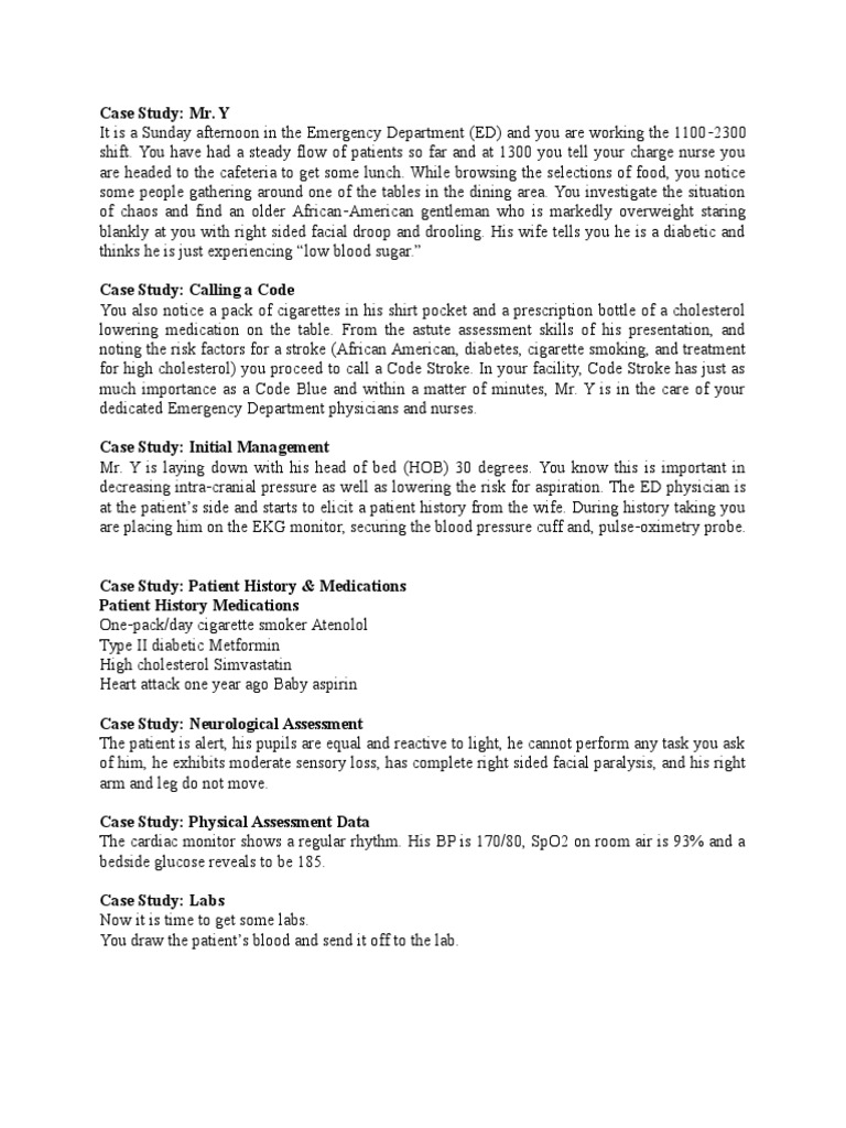 Case Study | PDF | Stroke | Health Care