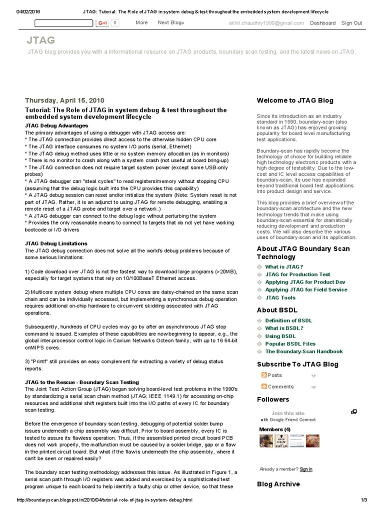 JTAG - Tutorial - The Role of JTAG in System Debug & Test Throughout ...