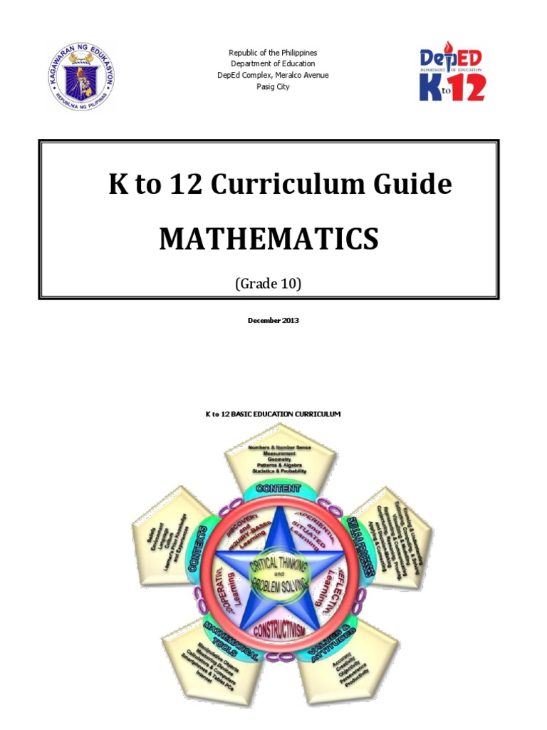 Grade 10 Mathematics Curriculum Guide | PDF | Circle | Teaching Mathematics