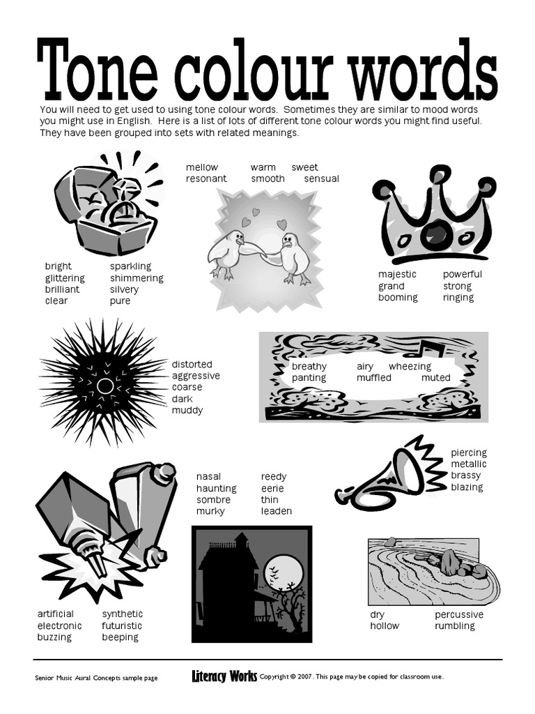 Tone Colour Words | PDF