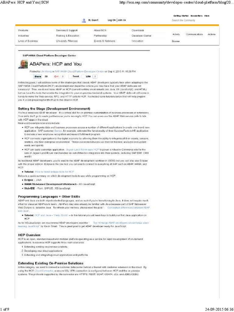 Abapers - HCP and You - SCN | PDF | Technology & Engineering