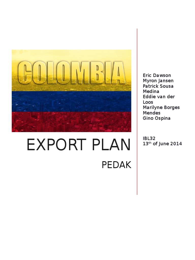 Final Report Export Plan | PDF | Colombia | Pharmaceutical Drug
