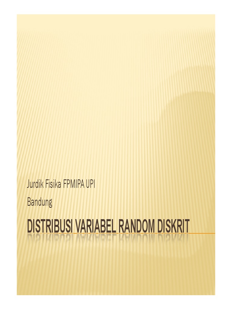 Distribusi Variabel Random Diskritx | PDF