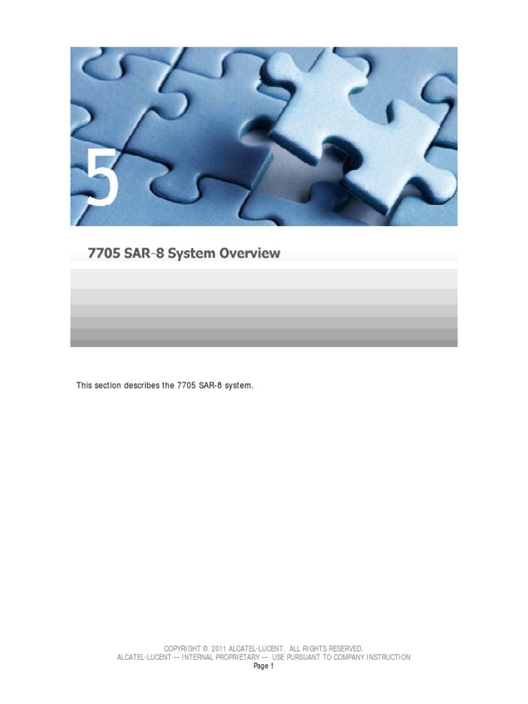 05 - 7705 Service Aggregation Router (Sar) - Mod5 Sar 8 System Overview ...