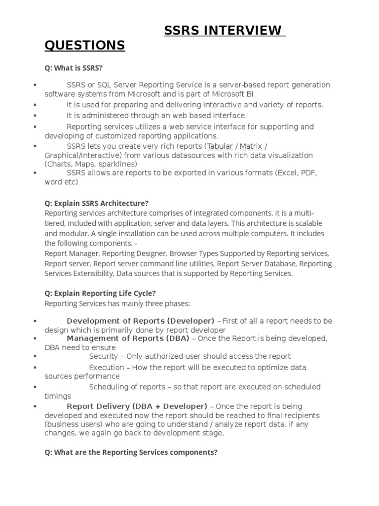 SSRS | PDF | Microsoft Sql Server | Information Technology
