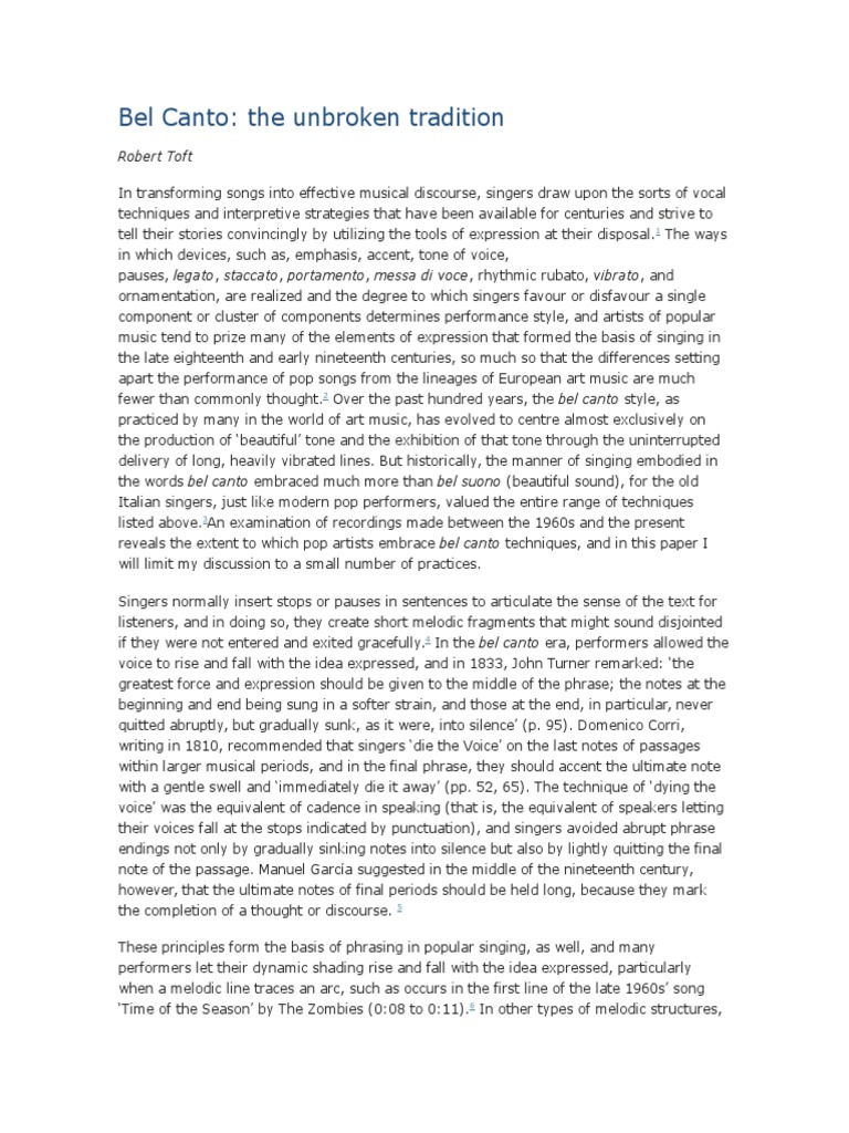 Bel Canto | PDF | Stress (Linguistics) | Singing