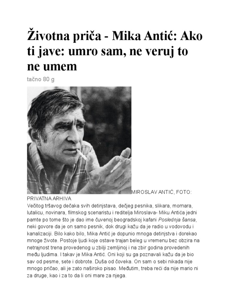Životna Priča | PDF