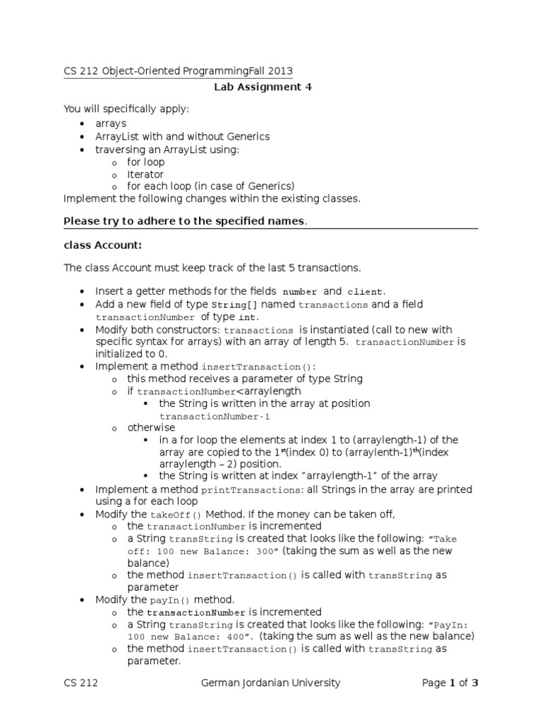 Cs212-Lab 4 | PDF | Array Data Structure | Areas Of Computer Science