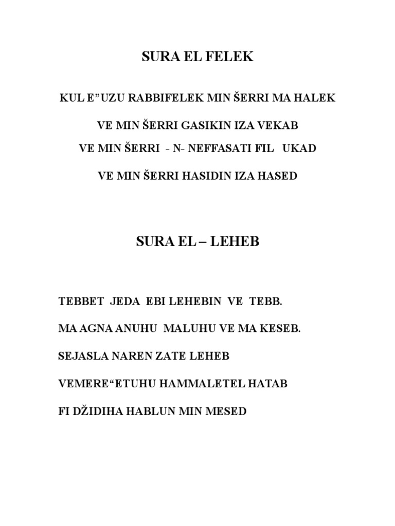 Sura El Felek | PDF