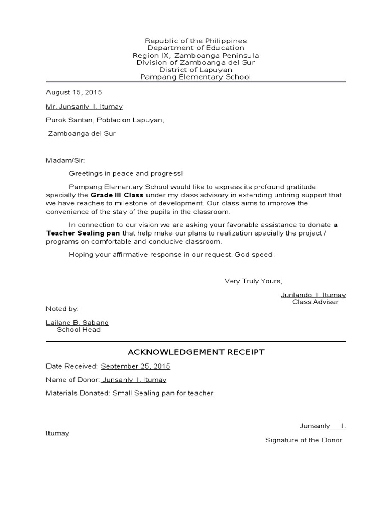 Solicitation Letter | PDF | Schools | Further Education