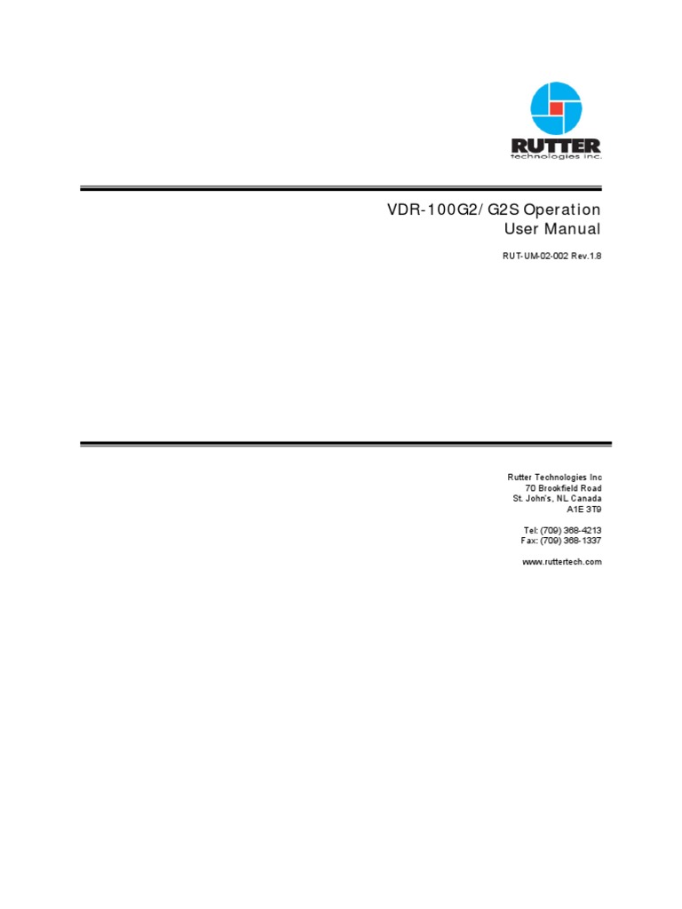 Rutter VDR 100 G2 User Manual | PDF | Personal Computers | Usb Flash Drive