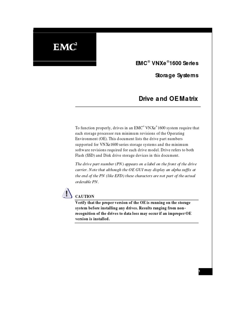 Docu61872 VNXe1600 Drive Support Matrix | PDF | Solid State Drive ...