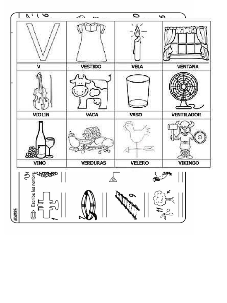 Actividades Con La Letra V | PDF