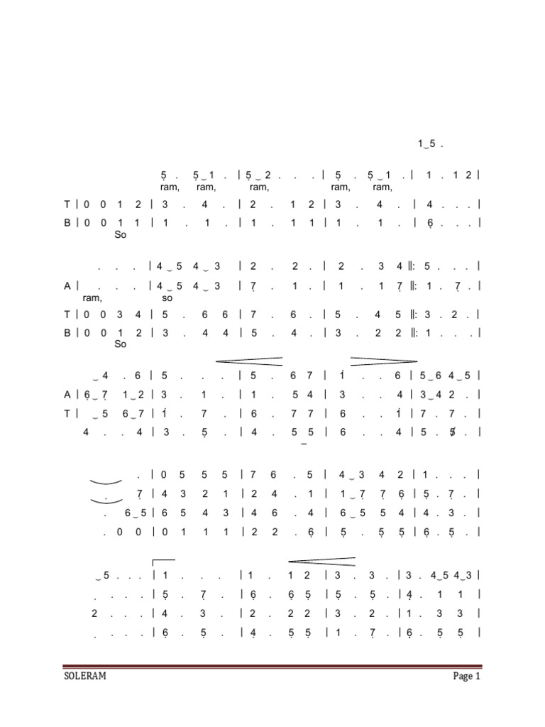 Partitur Satb - Soleram | PDF