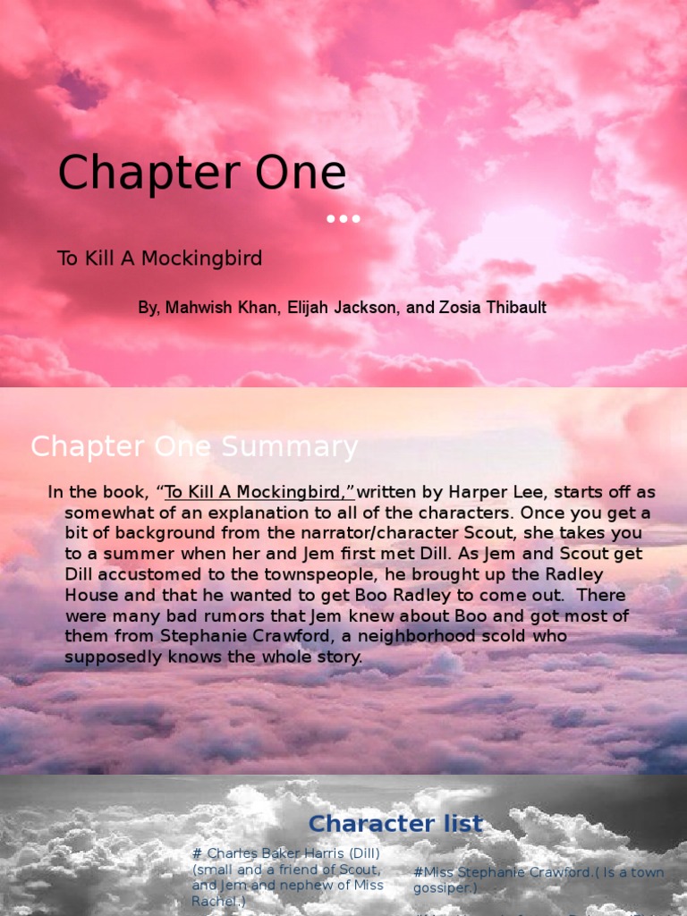 To Kill a Mockingbird: Chapter 1 Summary | PDF