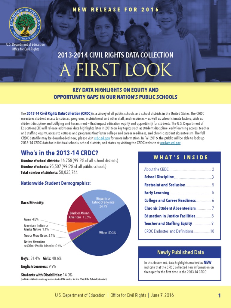A First Look: 2013-2014 Civil Rights Data Collection | PDF | Race And ...