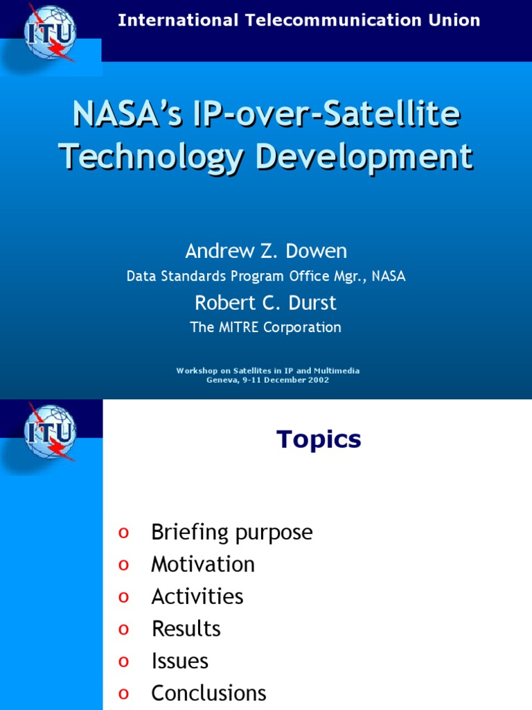 NASA's IP-over-Satellite Technology Development | PDF | Gateway ...