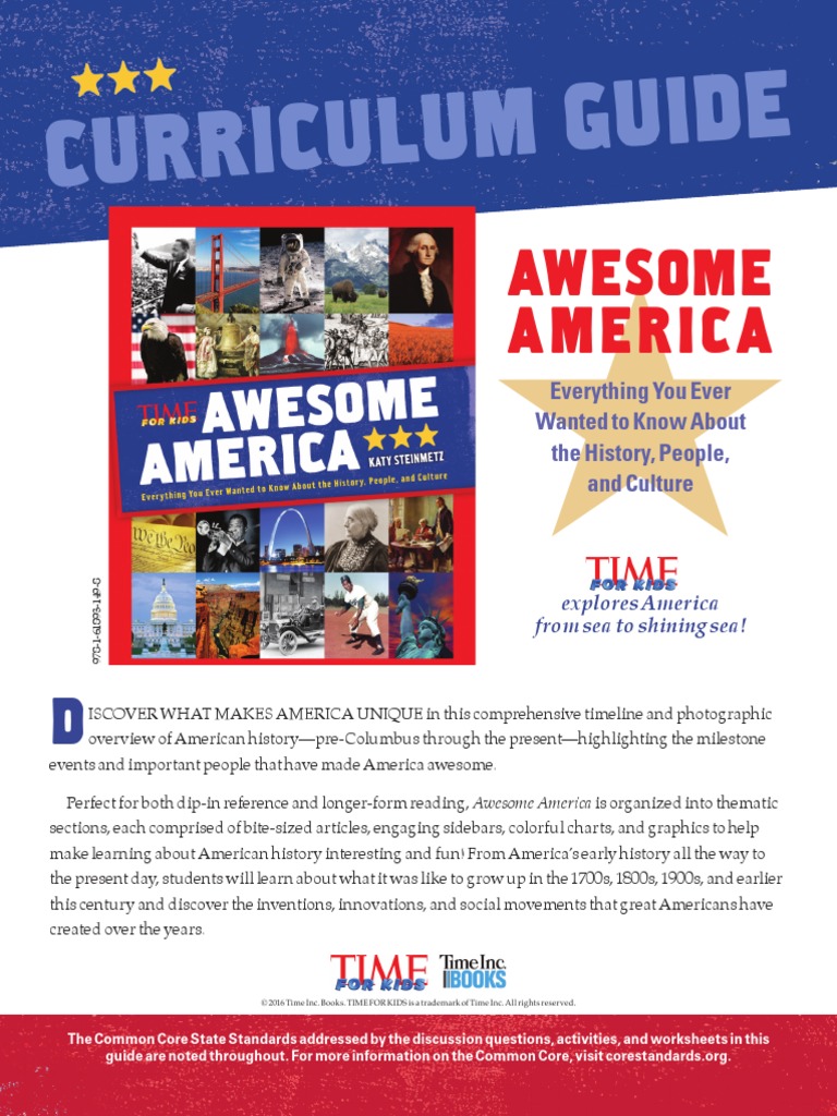 Time For Kids Awesome America Curriculum Guide | PDF | Immigration ...