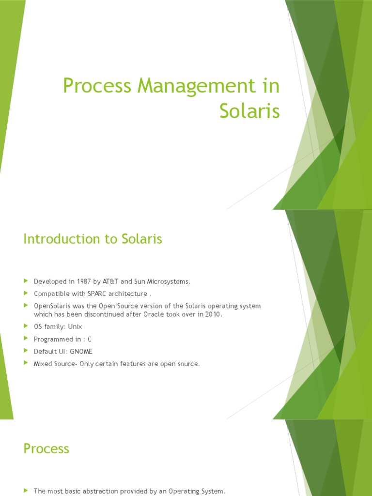 Process Management in Solaris | PDF | Thread (Computing) | Process ...