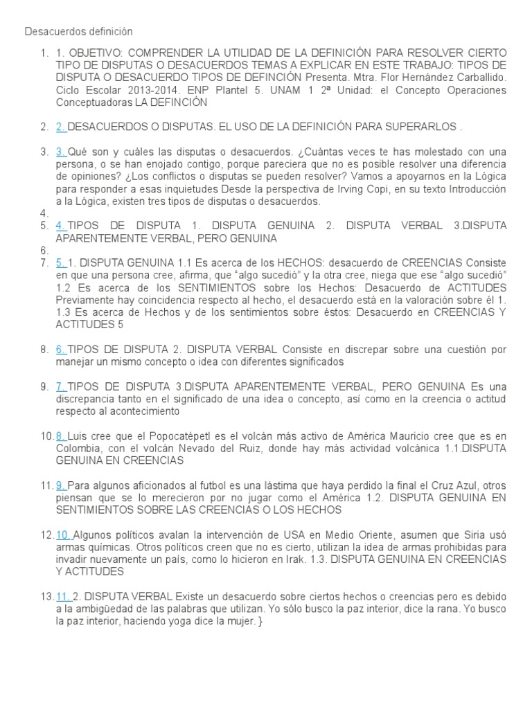 Conceptos de Disputa | PDF | Definición | Concepto