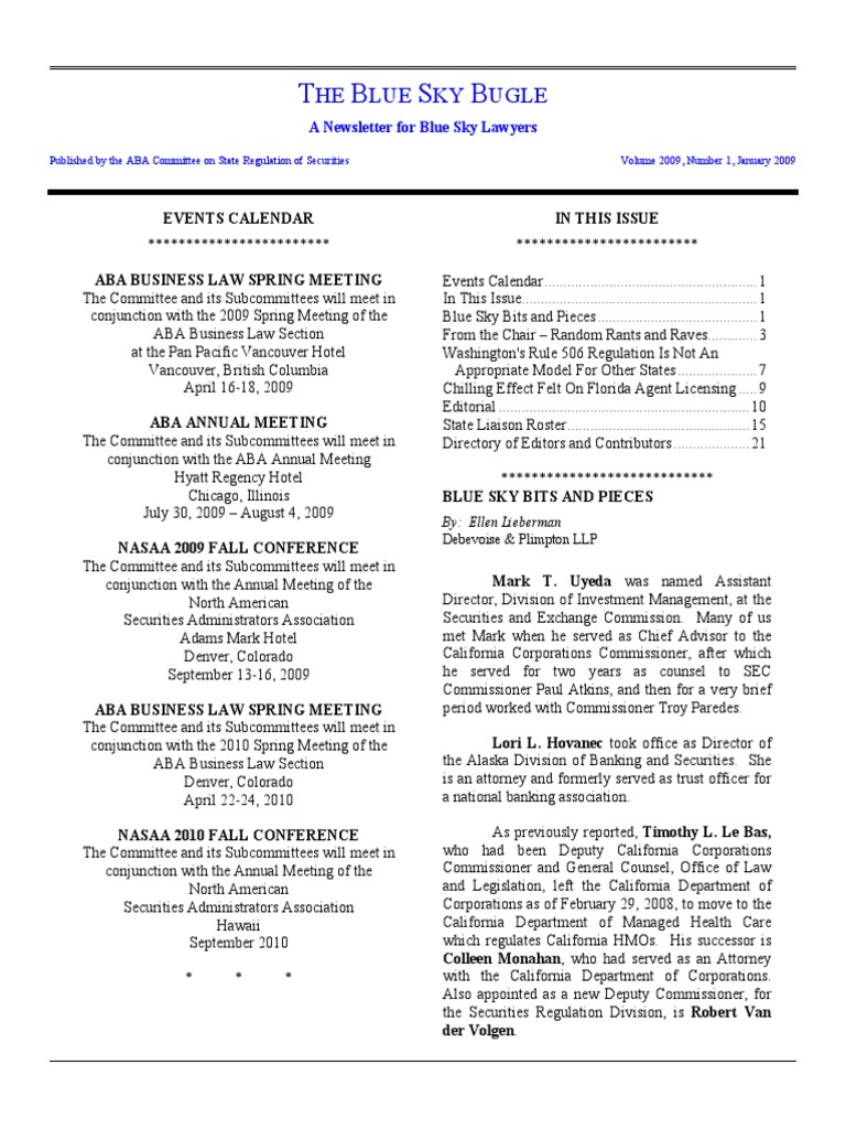 Blue Sky | PDF | U.S. Securities And Exchange Commission | Securities ...