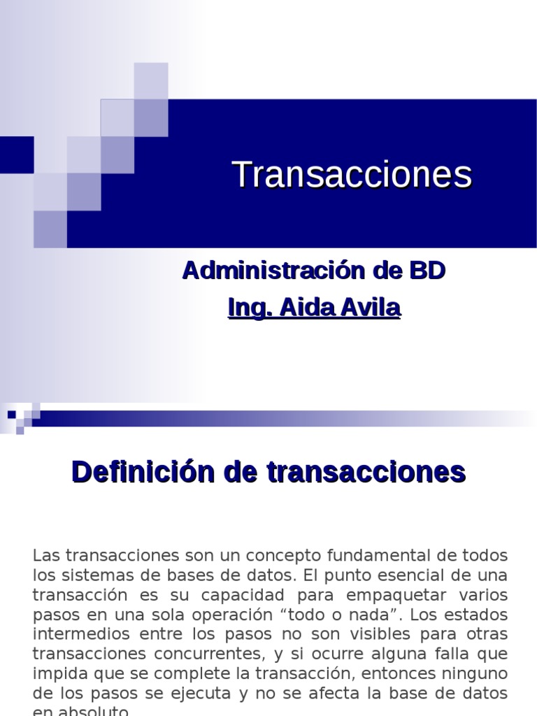 Transacciones en MySQL | PDF | SQL | Bases de datos