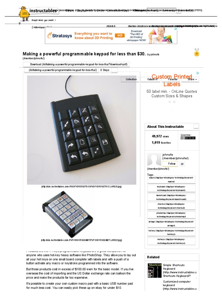 Making A Powerful Programmable Keypad For Less Than $30 | PDF | Computer Keyboard | Keyboard ...