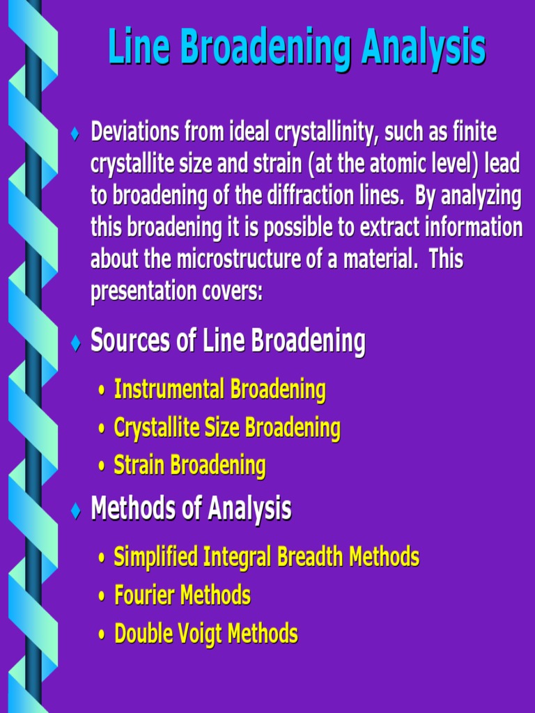 Line Broadening Analysis | PDF | Deformation (Engineering) | Crystal ...