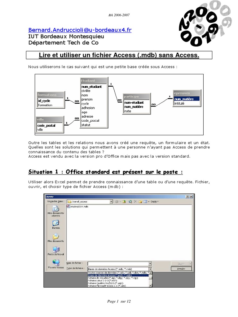 Ouvrir un fichier MDB sans Access | PDF | Microsoft Access | Gestion ...