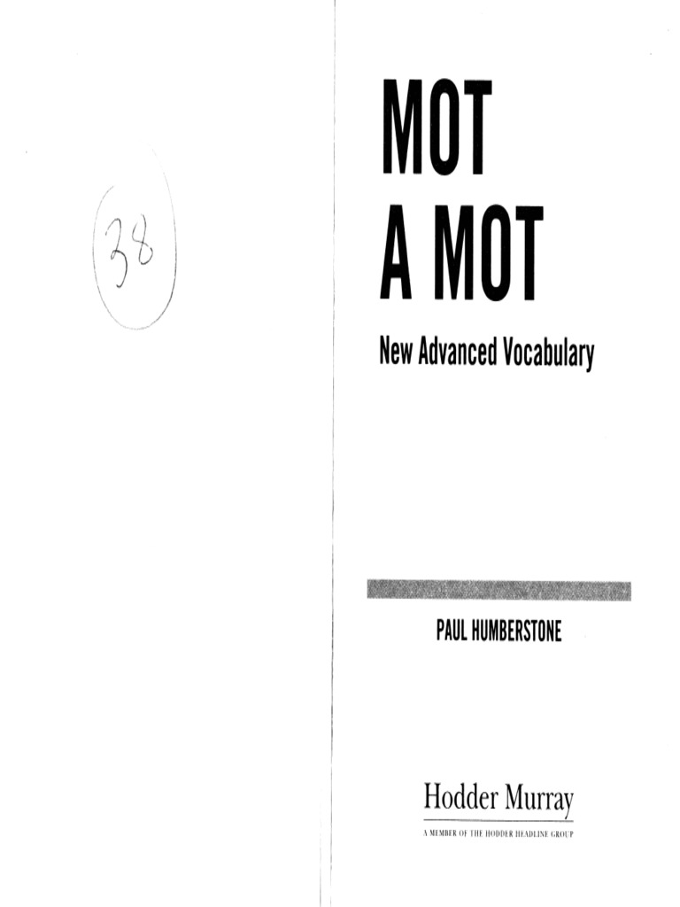 Mot A Mot - New Advanced Vocabulary | PDF
