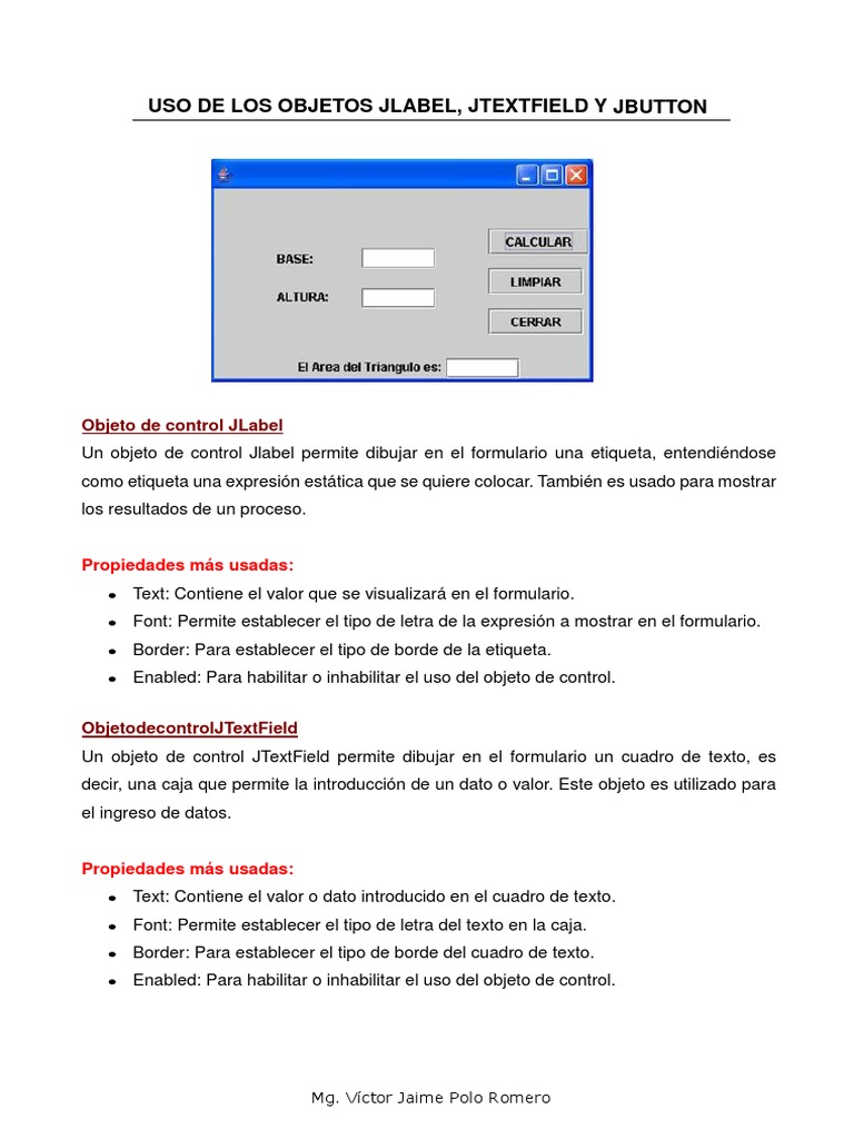 Semana04 JLabel JTextField JButton | PDF | Ventana (informática) | Java ...