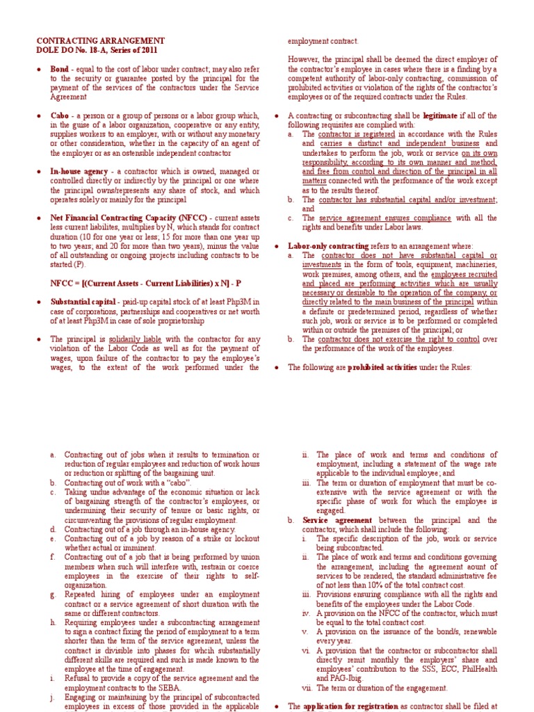 Dole Principles | PDF | Independent Contractor | Security Guard