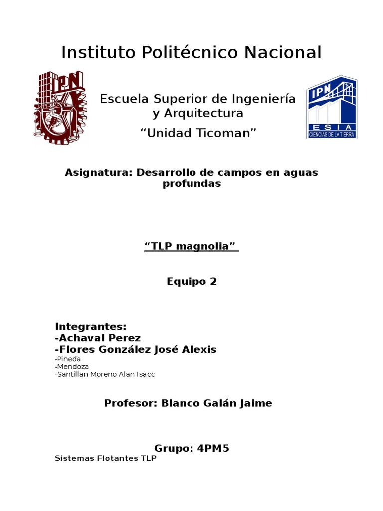 Proyecto TLP Magnolia | PDF | Fundación (Ingeniería) | Submarinos