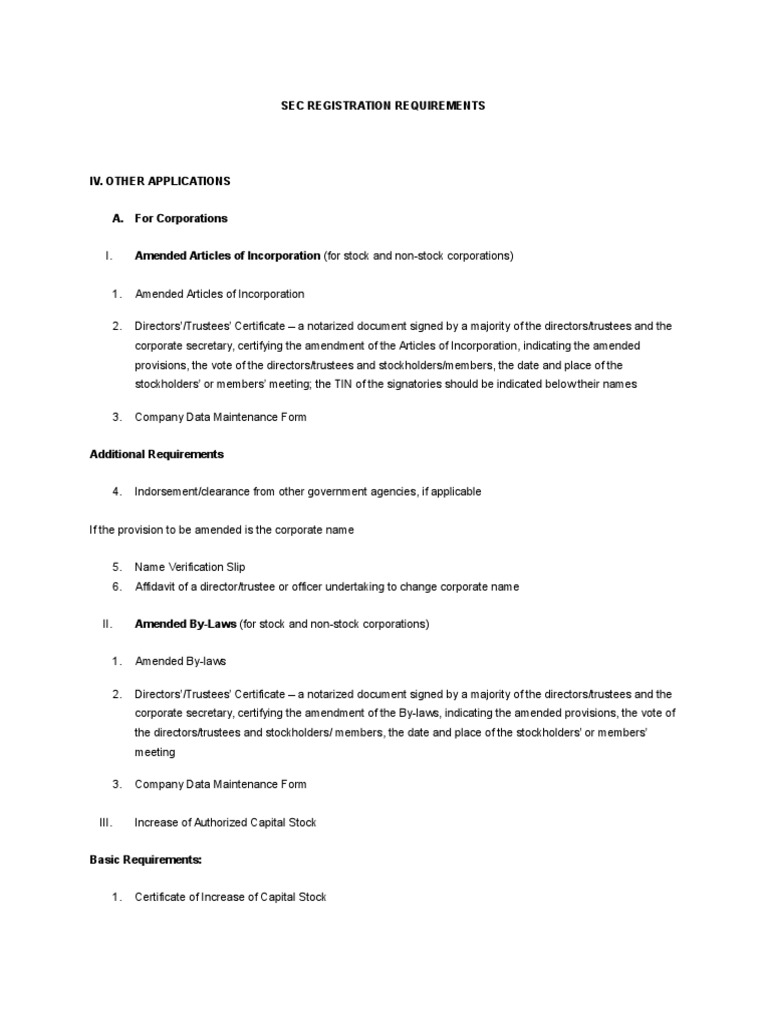 Sec Registration Requirements | PDF | Stocks | Dividend