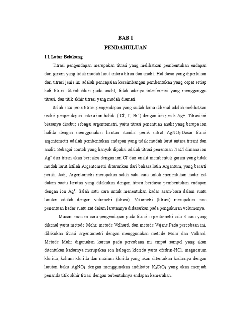 Titrasi Argentometri: Metode Mohr & Volhard | PDF | Sains & Matematika