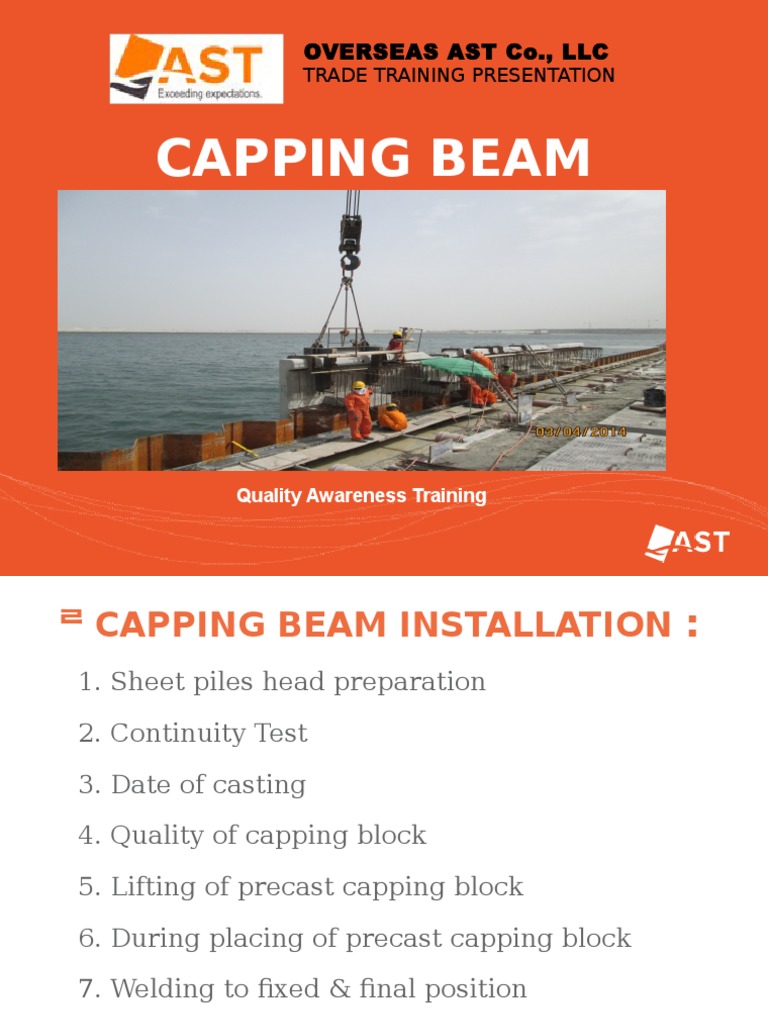 Capping Beam Installation Training Guide | PDF | Precast Concrete ...