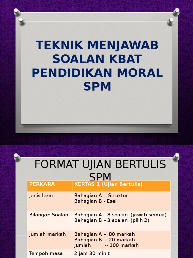 Teknik Menjawab Moral SPM | PDF