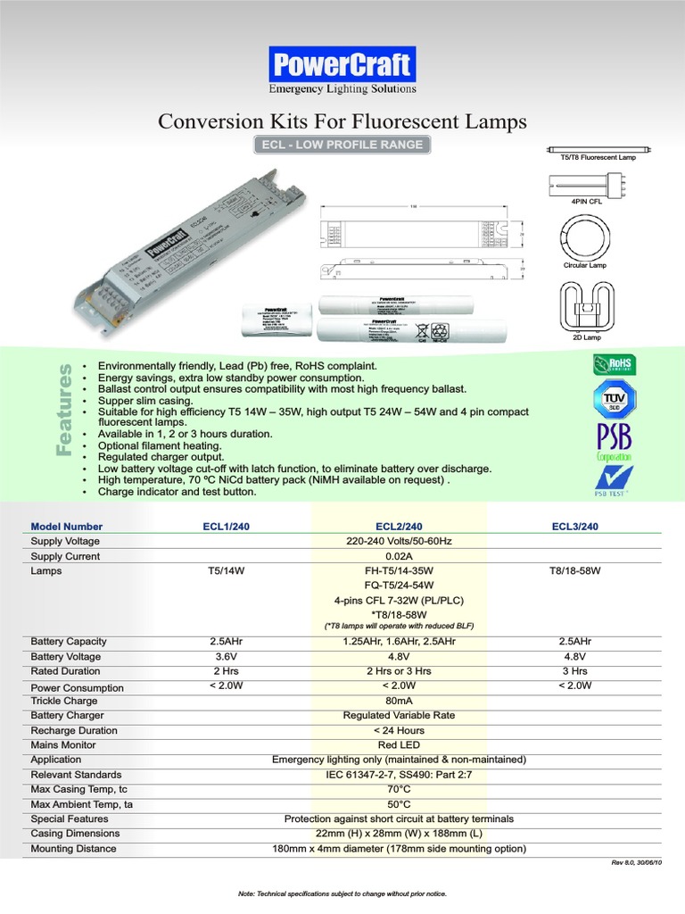 Fluorescent Lamp Conversion Kits Guide | PDF