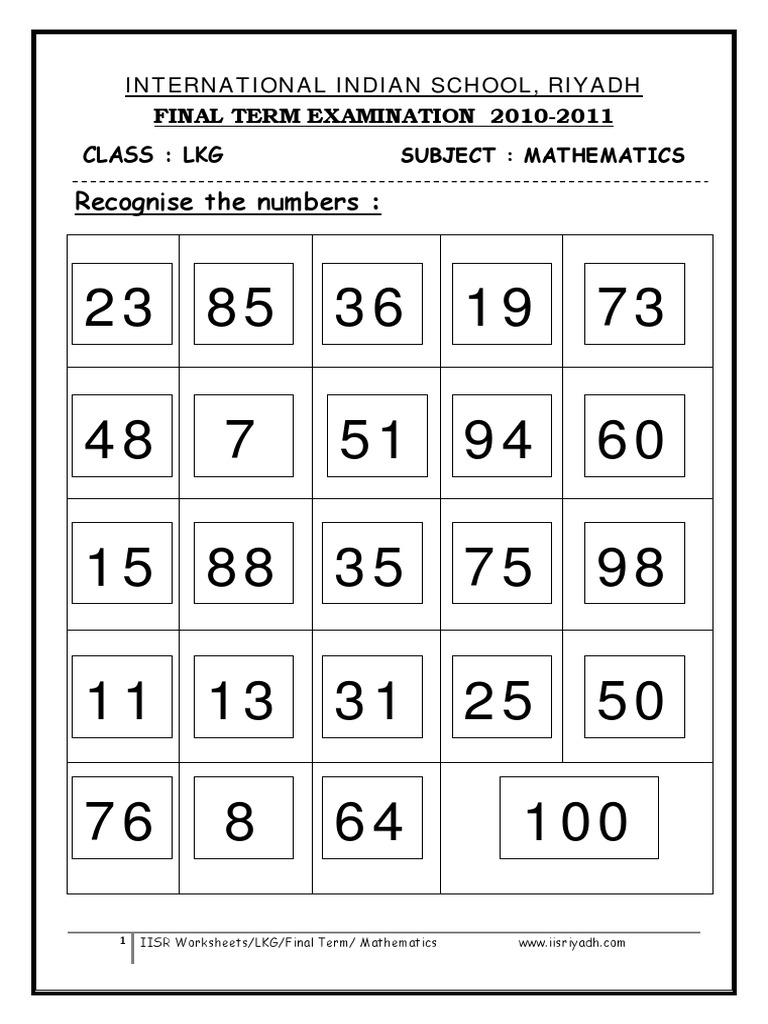 LKG Mathematics FinalTerm Worksheet | PDF | Teaching Methods ... LKG Mathematics FinalTerm Worksheet | PDF | Teaching Methods ...