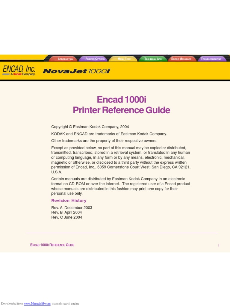 Encad Novajet 1000i | Download Free PDF | Printer (Computing) | Printing