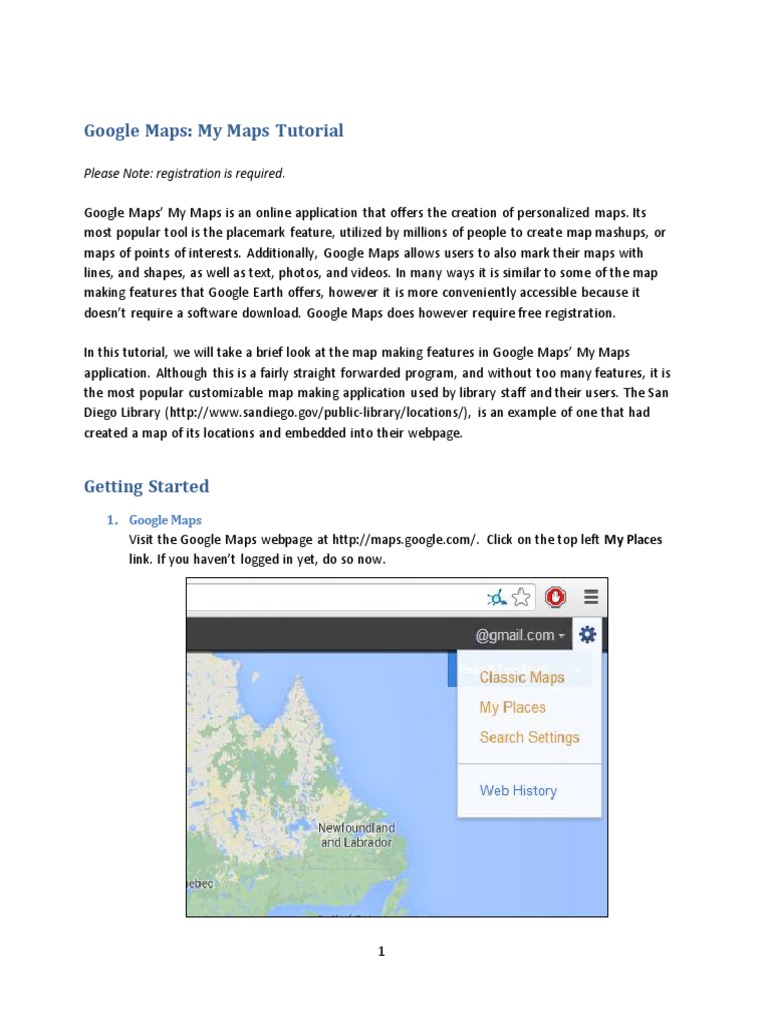 Google Maps: My Maps Tutorial: Please Note: Registration Is Required ...
