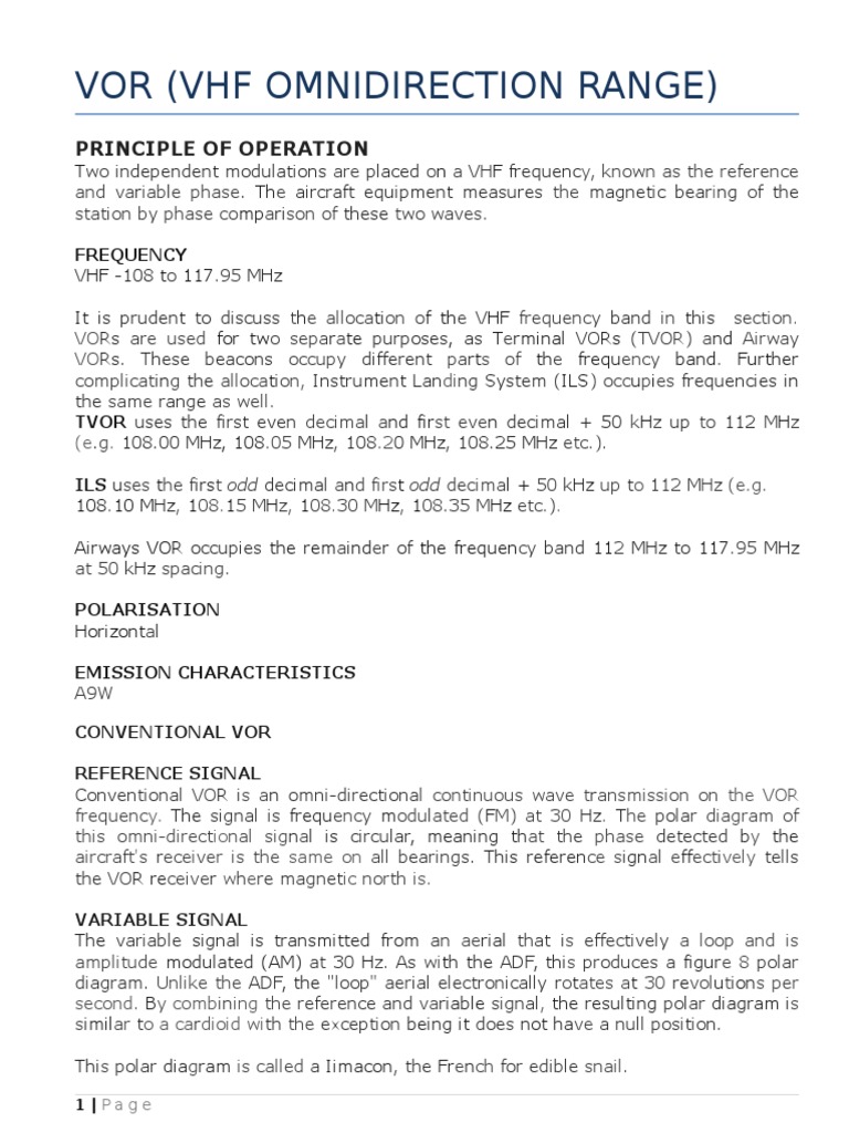 An In-Depth Explanation of VHF Omnidirectional Range (VOR) Systems ...