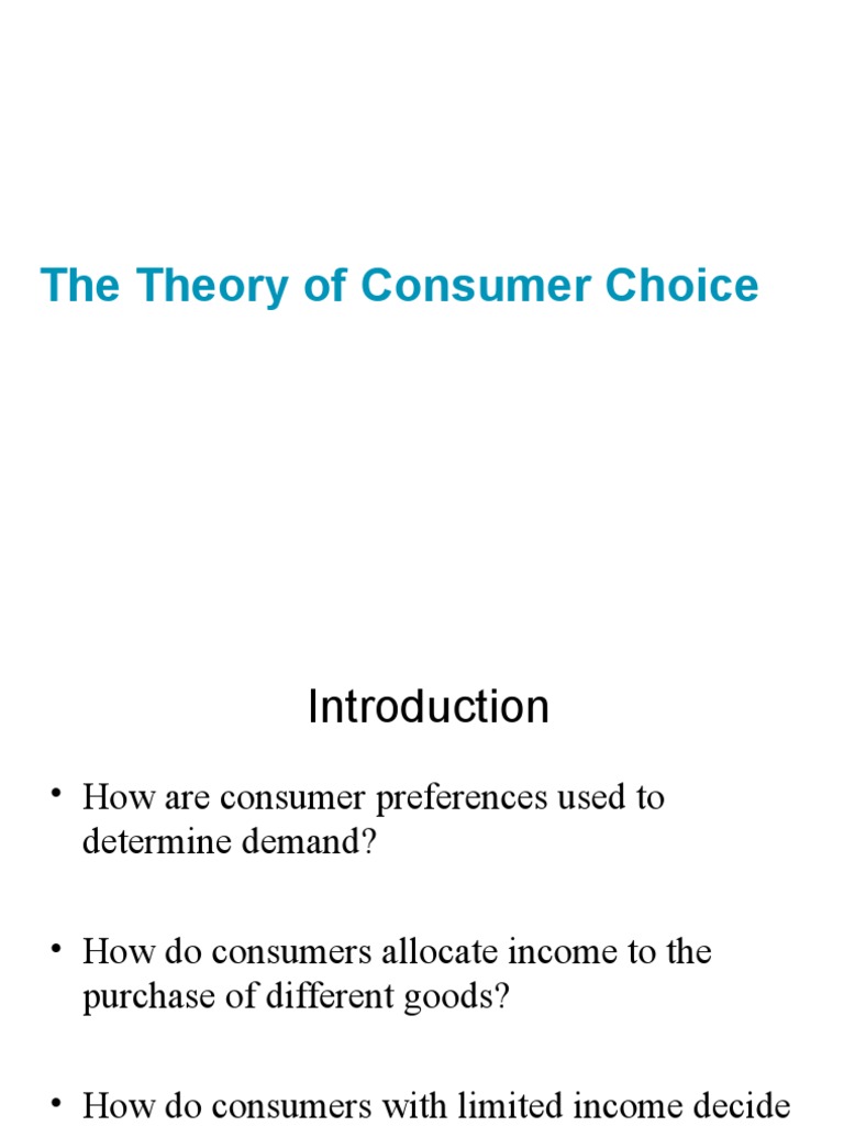 Consumer Choice Theory | Utility | Economic Theories