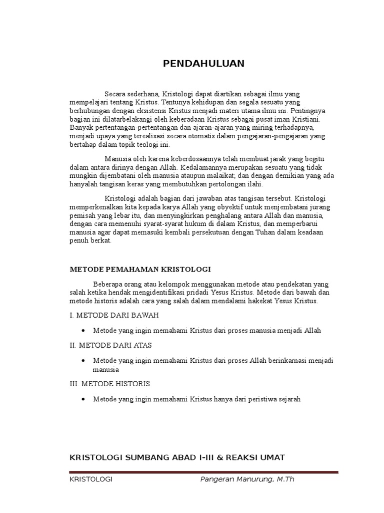Memahami Kristologi dan Bidatnya | PDF
