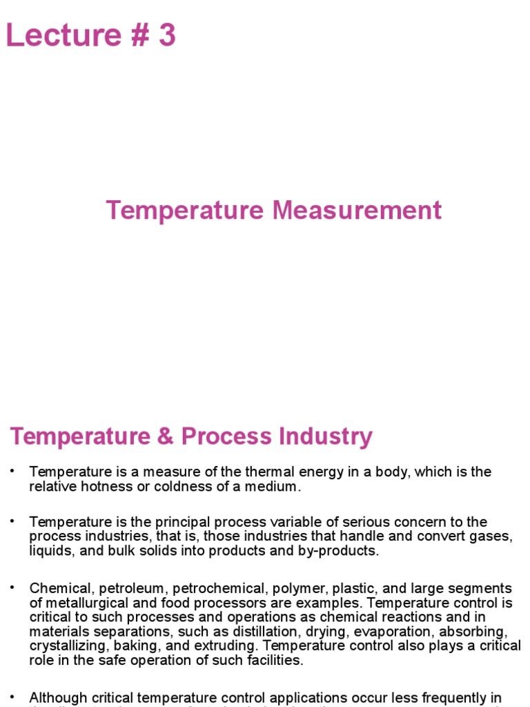 Process Industry Temperature Guide | PDF | Thermocouple | Thermometer