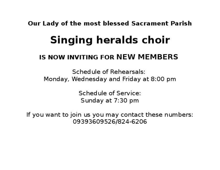 Singing Heralds Choir: New Members | PDF