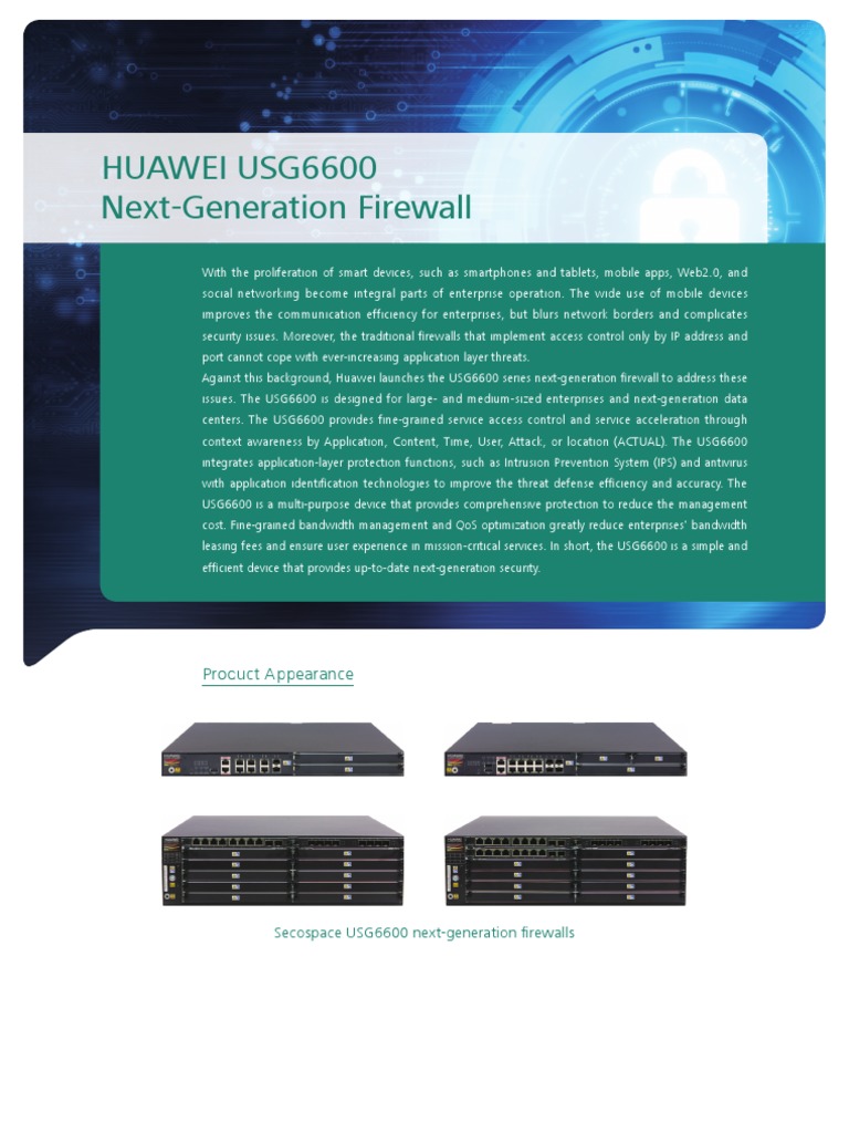 Next-Generation Security: Huawei's USG6600 Firewall Provides ...