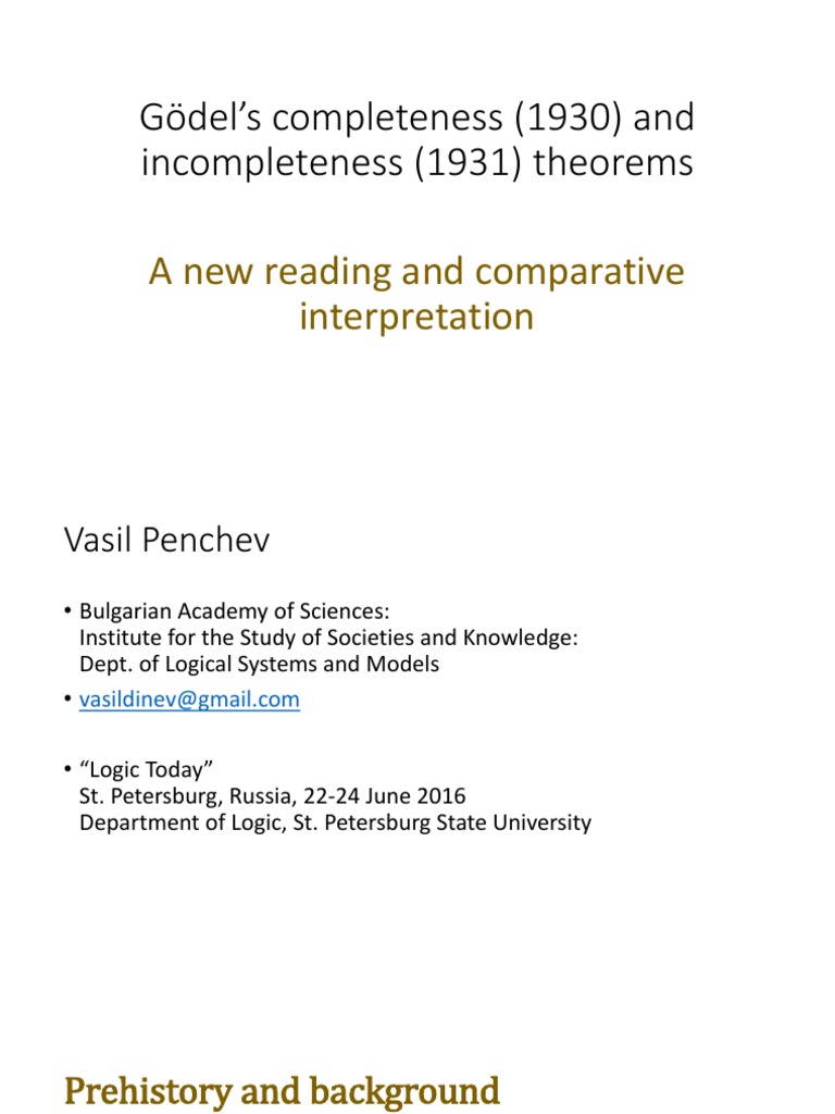 Gödel's Theorems: Completeness vs. Incompleteness | PDF | Natural ...