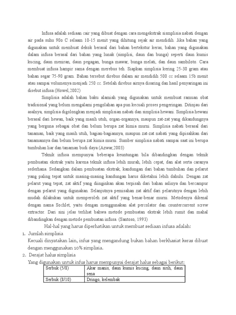 Dasar Teori Infusa | PDF